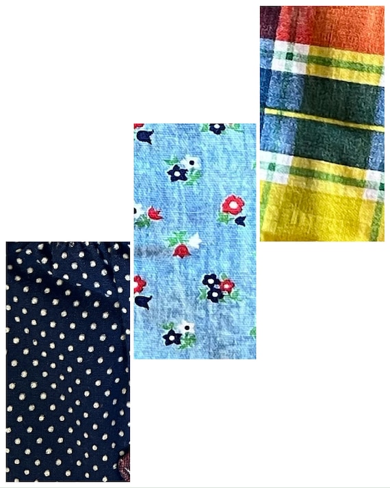 Vintage 1960s Chambray Patchwork Skort - Gem