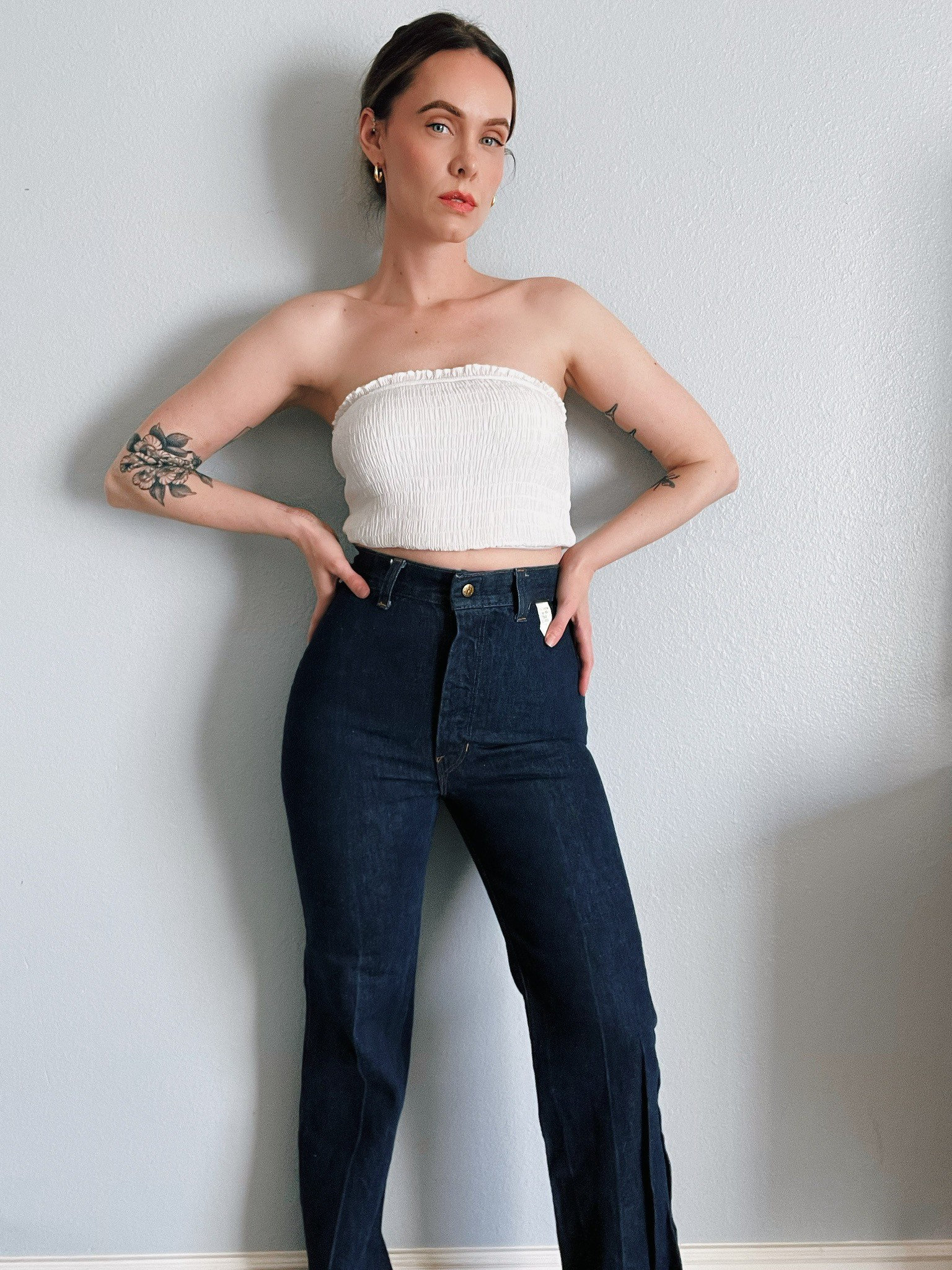 Vintage 1970s rumble Seats High Rise / High Waist Denim Jeans With ...
