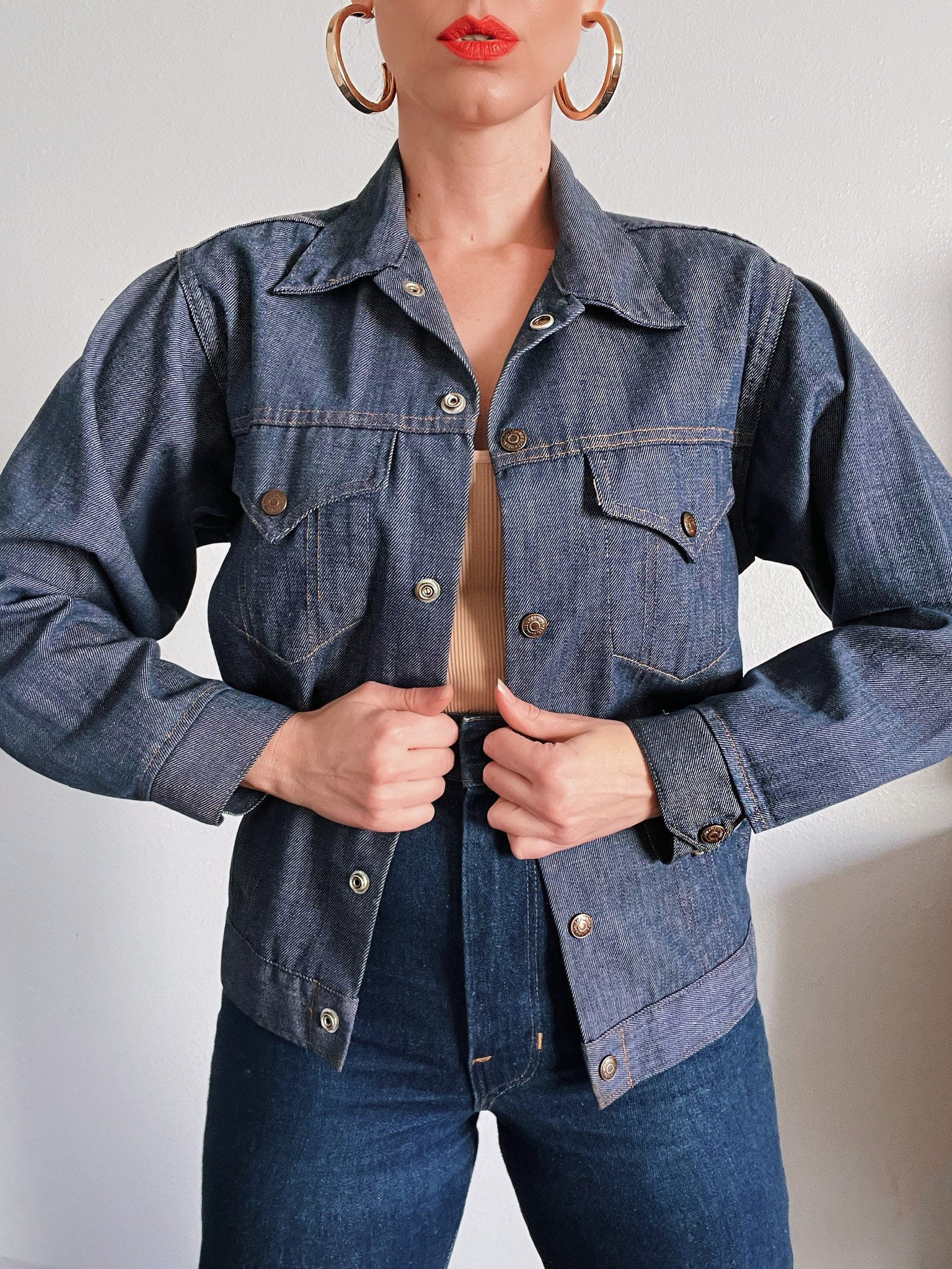 Vintage 1970s levi White Tag Denim Snap Jacket - Etsy