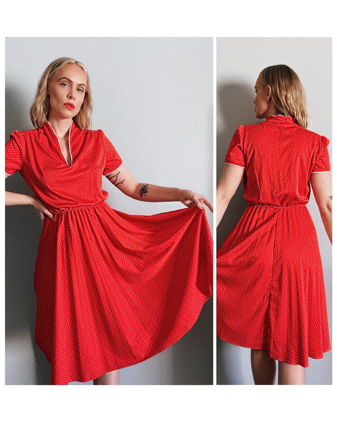 Vintage 1960s “miss Joni” Red & White Polka Dot Dress - Etsy
