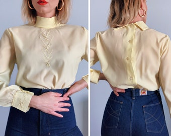 Back Button Blouse - Etsy