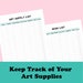 Art Supply Tracker, Inventory List, Printable PDF - Etsy