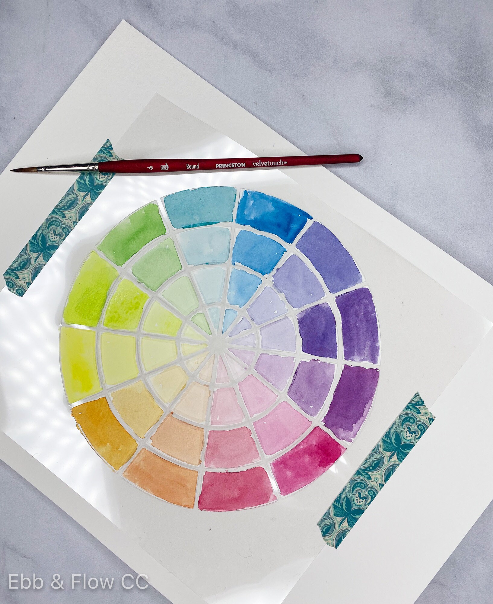 Rueda de color SVG para plantilla, muestras de color de acuarela para ...