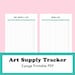 Art Supply Tracker, Inventory List, Printable PDF - Etsy