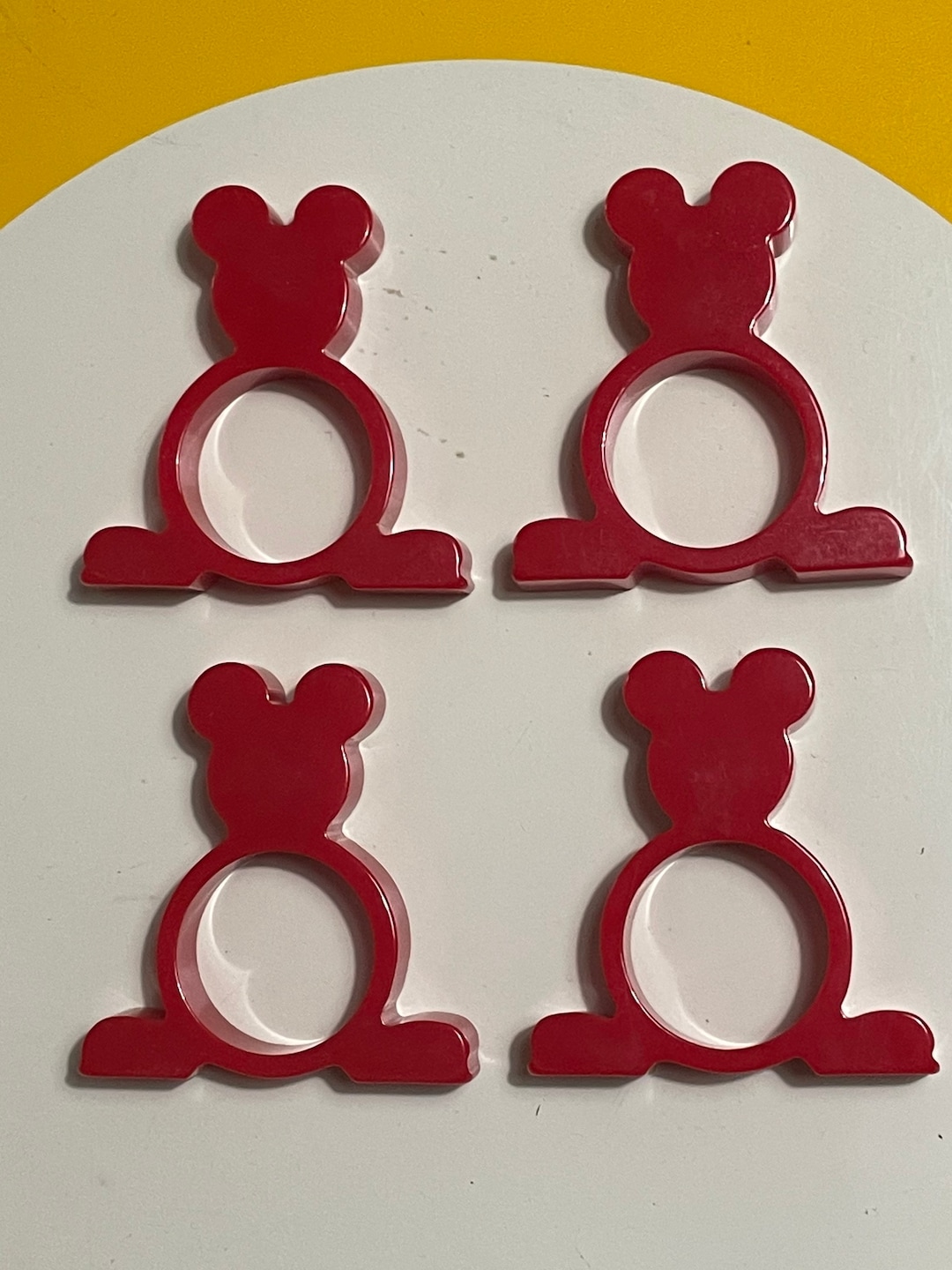 RARE Art Deco Set of 4 Antique Disney Catalin Cherry Red Bakelite ...