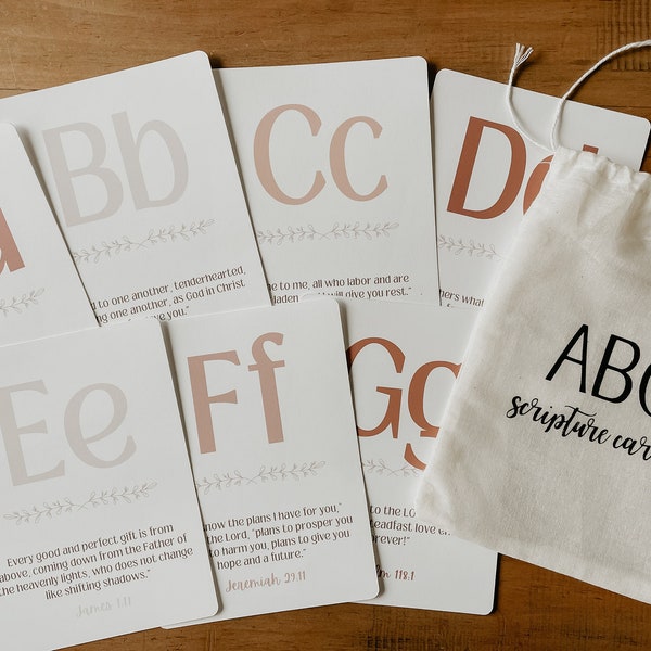 Abc Bible Verse Cards - Etsy