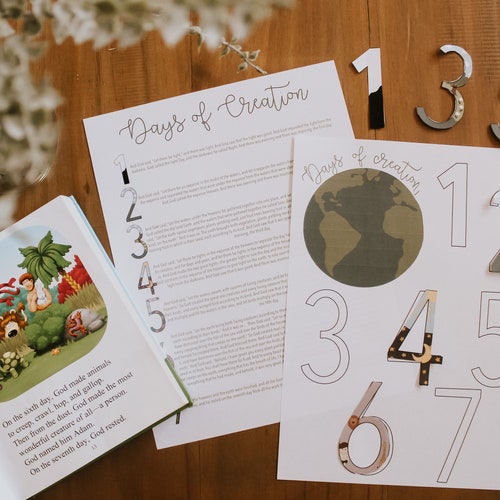 7 Days of Creation Worksheet Homeschool Bible Lesson - Etsy
