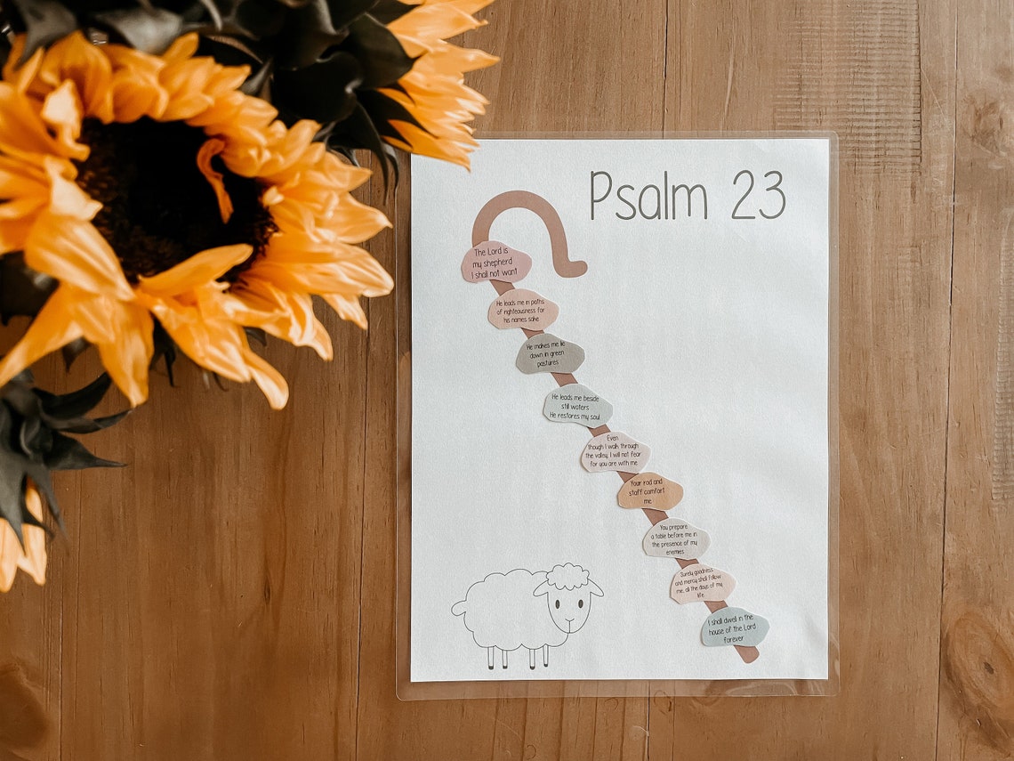 Psalm 23 Worksheet Homeschool Bible Lesson Sunday School - Etsy