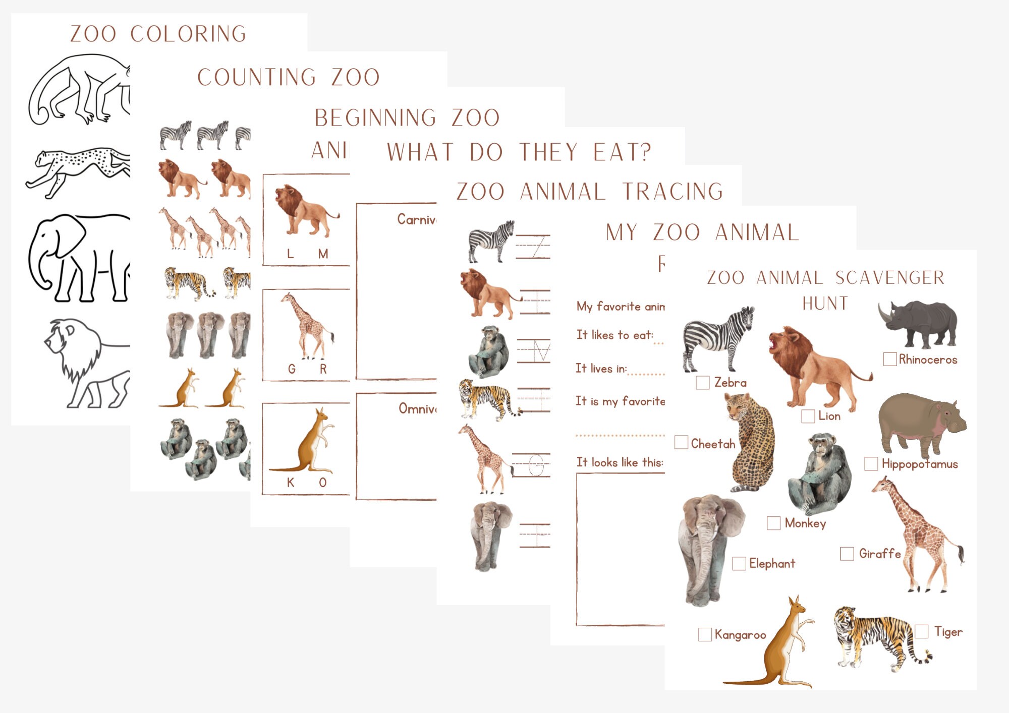 ZOO Explorers Pack Homeschool Field Trip Zoo Animals - Etsy