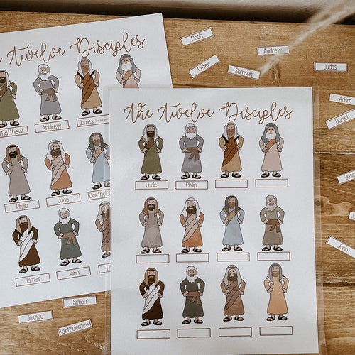 12 Disciples Worksheet Homeschool Sunday School - Etsy