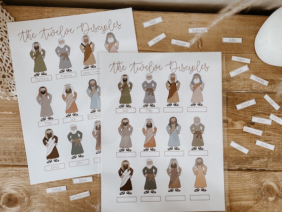 12 Disciples Worksheet Homeschool Sunday School - Etsy