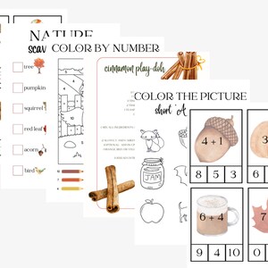 Fall Activity 50page Bundle | Homeschool Pre-k Kinder Workbook Binder ...