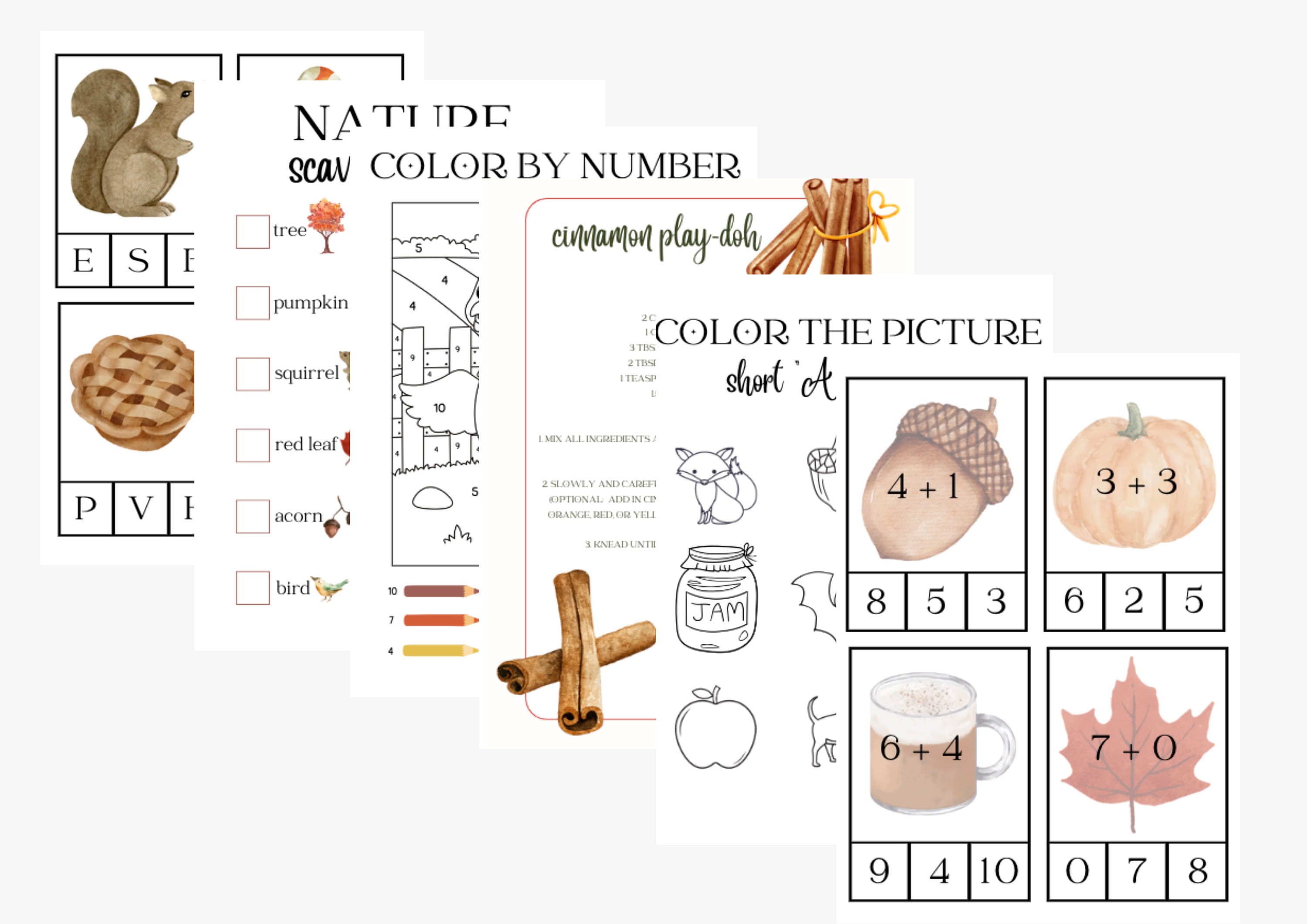 Fall Activity 50page Bundle Homeschool Pre-k Kinder Workbook - Etsy