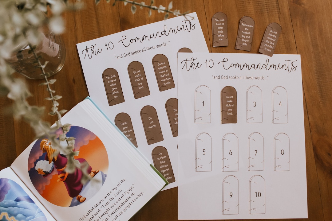 10 Commandments Worksheet | Homeschool | Bible Lesson | Sunday School ...