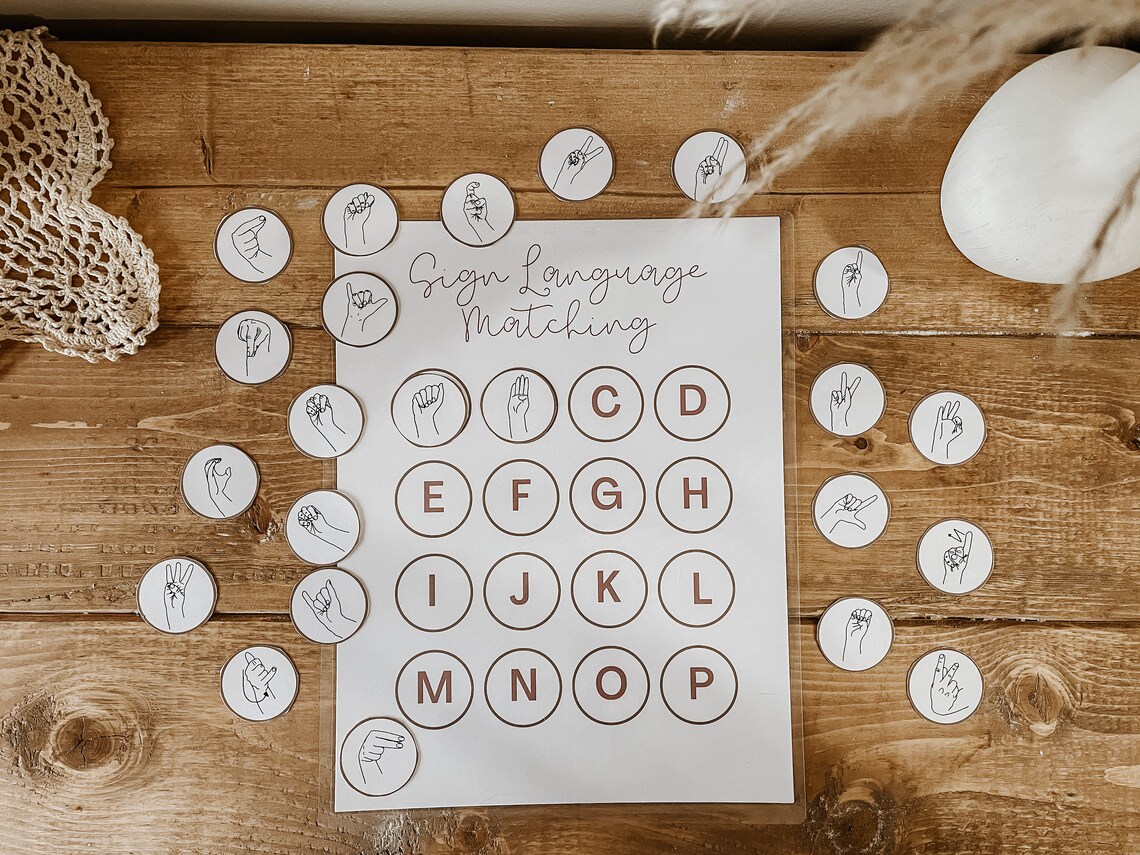 Sign Language Alphabet Worksheet Homeschool ASL Sign - Etsy