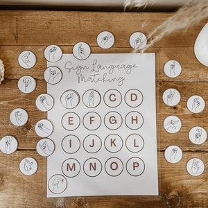 Sign Language Alphabet Worksheet Homeschool ASL Sign - Etsy