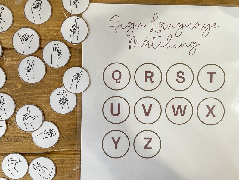 Sign Language Alphabet Worksheet Homeschool ASL Sign - Etsy