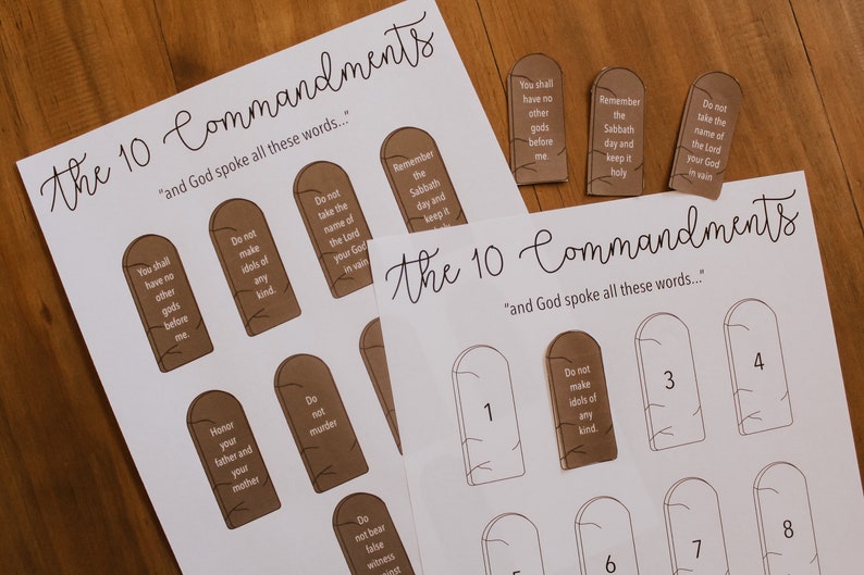 10 Commandments Worksheet | Homeschool | Bible Lesson | Sunday School ...