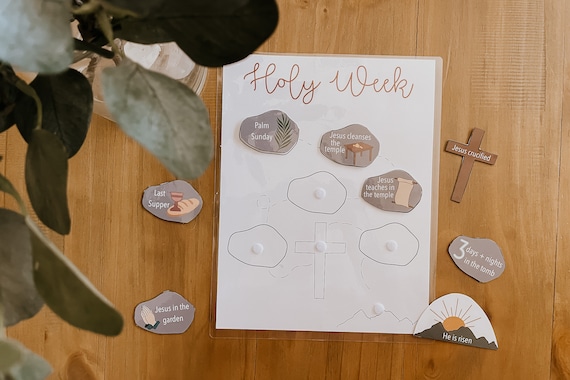 Holy Week Easter Worksheet Homeschool Bible Lesson - Etsy