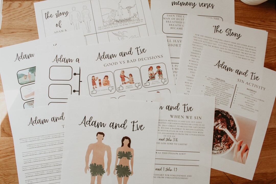 Adam and Eve Unit- in the Beginning | Genesis Bible Study for Kids ...