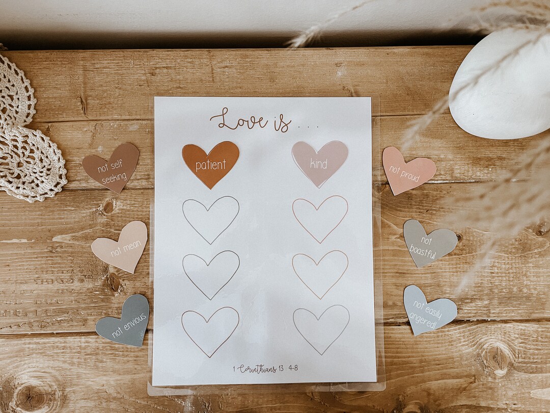 Love is Patient, Kind Worksheet | Homeschool | Sunday School ...
