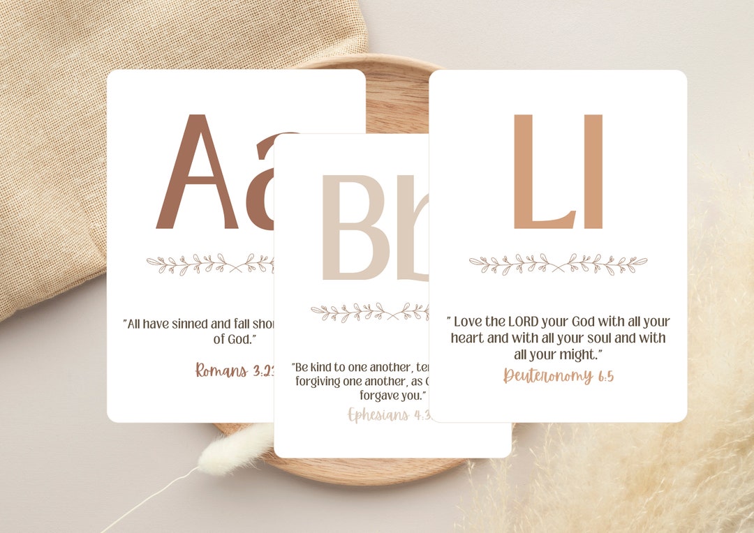 DIGITAL ABC Scripture Memory Verse Flashcards | Bible Verse Alphabet ...