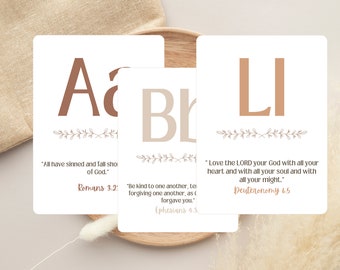 Abc's A-Z Bible Memory Verse Cards to Print and Cut Out, Digital ...