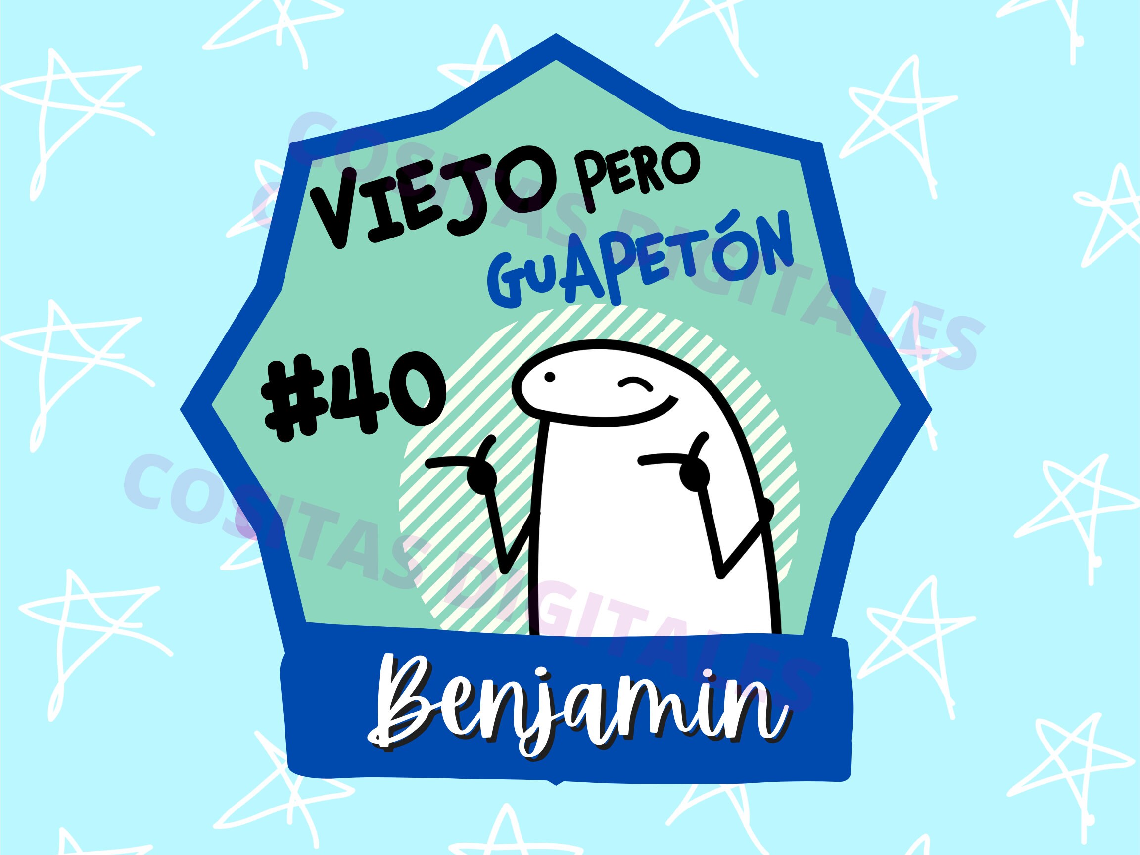 Viejo Pero Guapeton Flork Printable Cake Topper Deformito Meme - Etsy