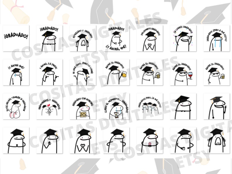 Bundle Flork Graduacion Graduation School University memes - Etsy España
