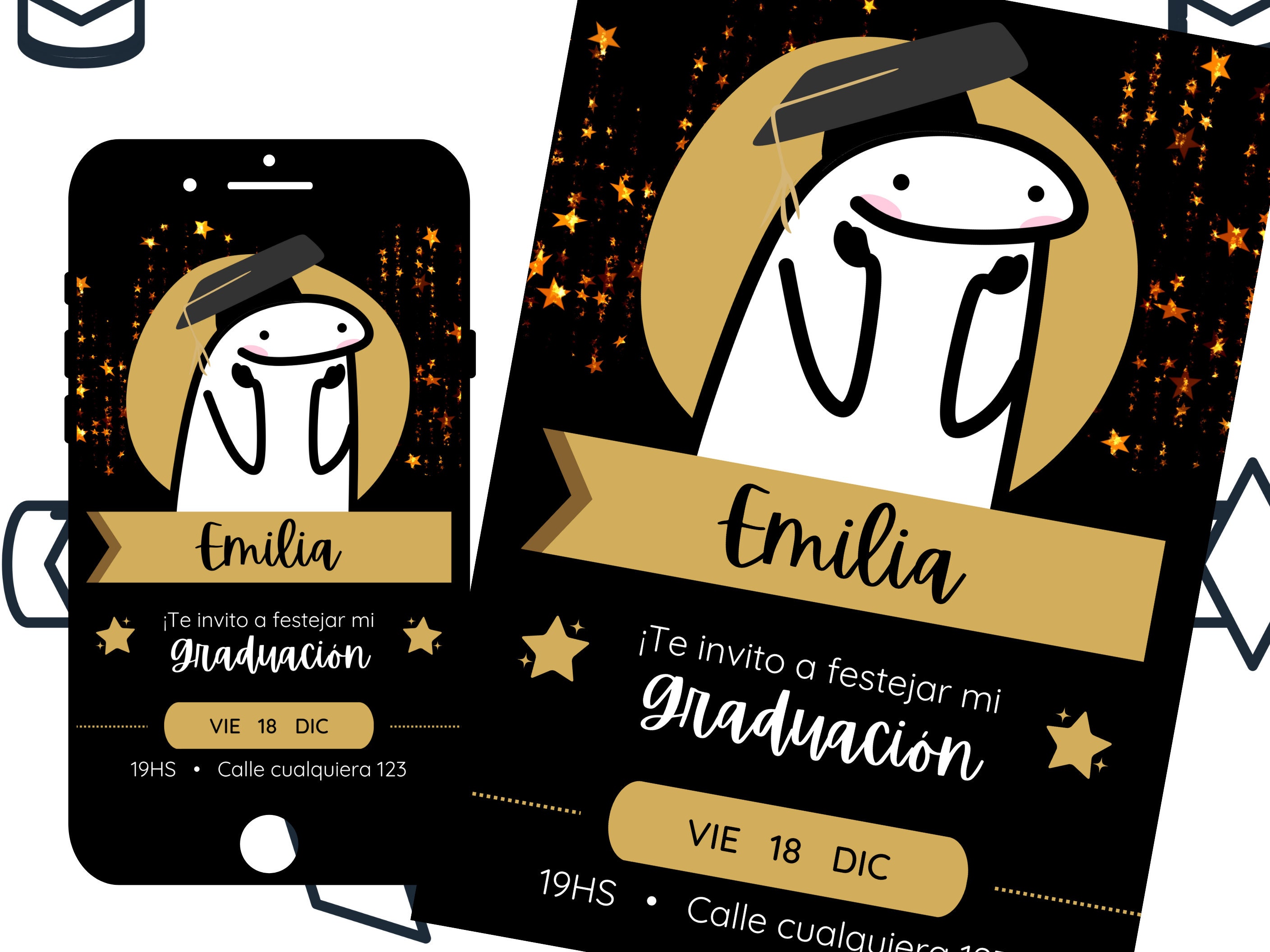 Party Bundle Flork Graduacion Graduado Set Invitacion Digital - Etsy ...