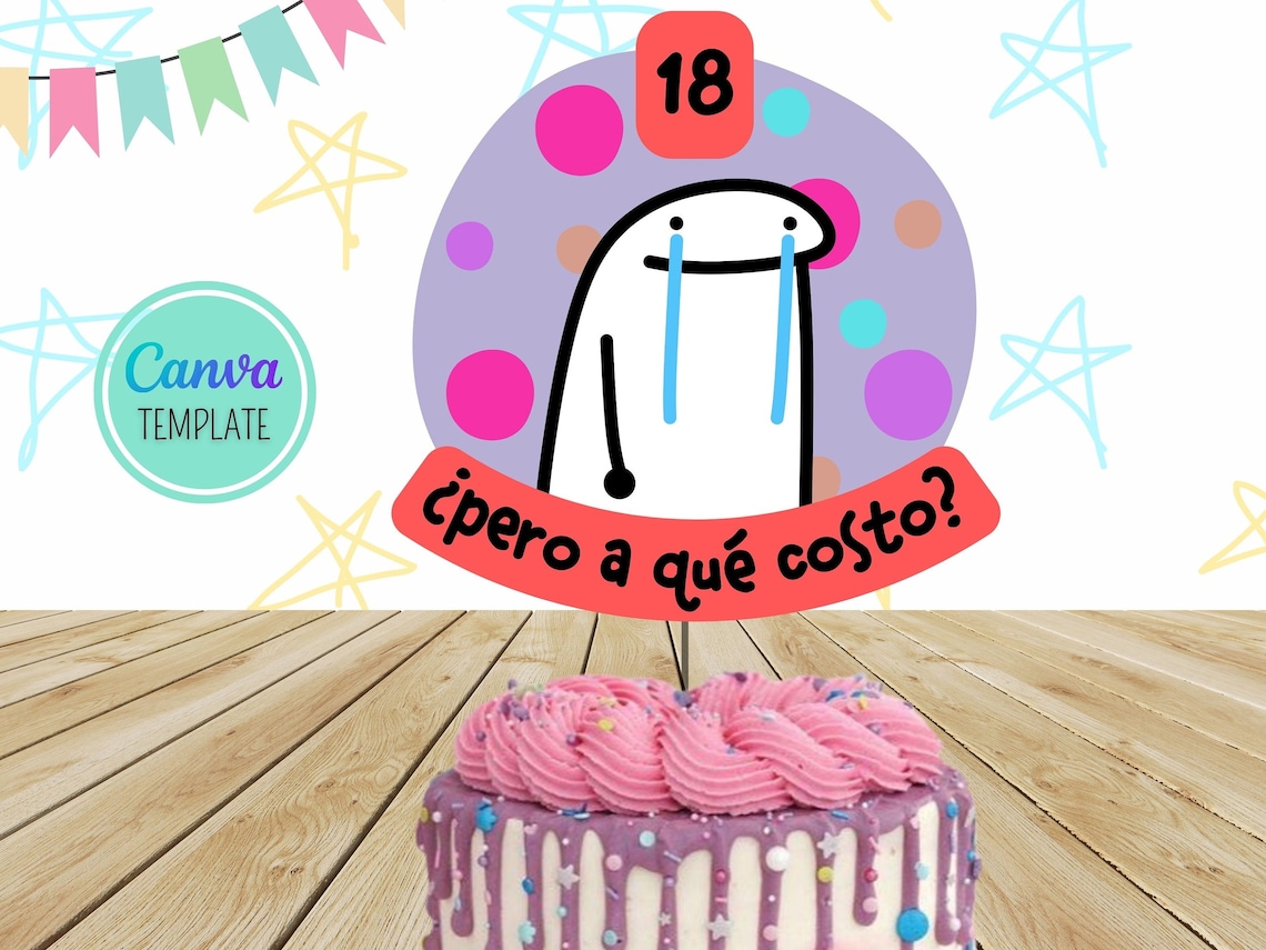 Flork Cake Topper Imprimible Cumpleaños Pero a Que Costo Meme - Etsy ...