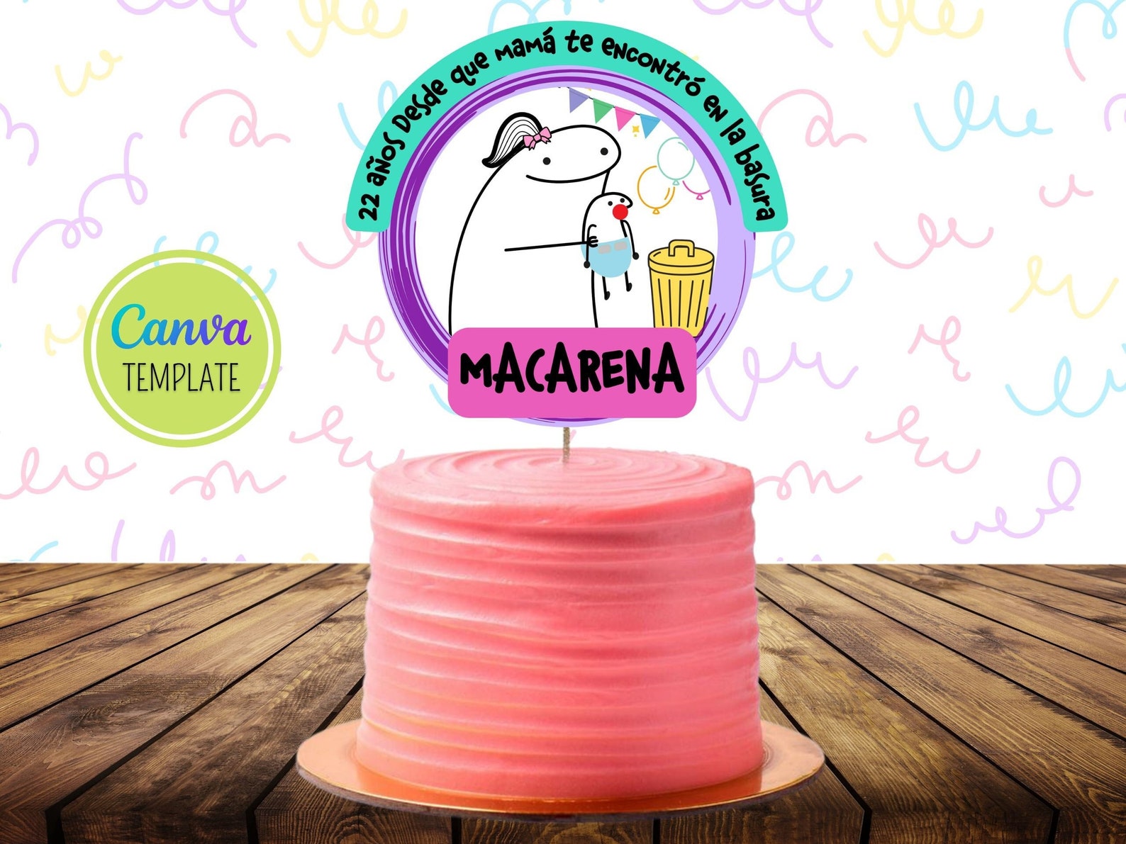 Flork Cake Topper años desde que mama te encontraste en la - Etsy España