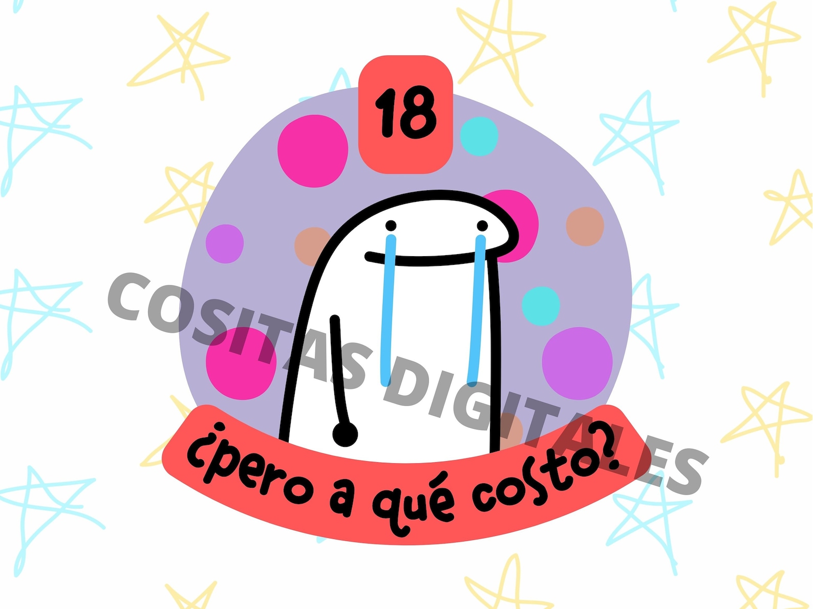 Flork Cake Topper Imprimible Cumpleaños Pero a Que Costo Meme - Etsy ...