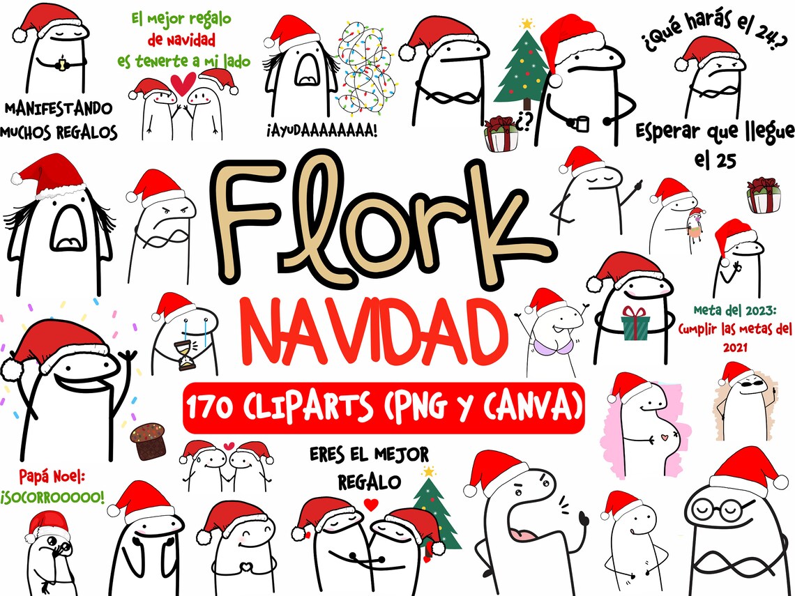 Super Bundle Flork Navidad 170 Cliparts Navidad Vacaciones Felices ...