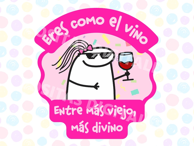 Flork Cake Topper Eres Como El Vino Entre Más Viejo Más Divino - Etsy