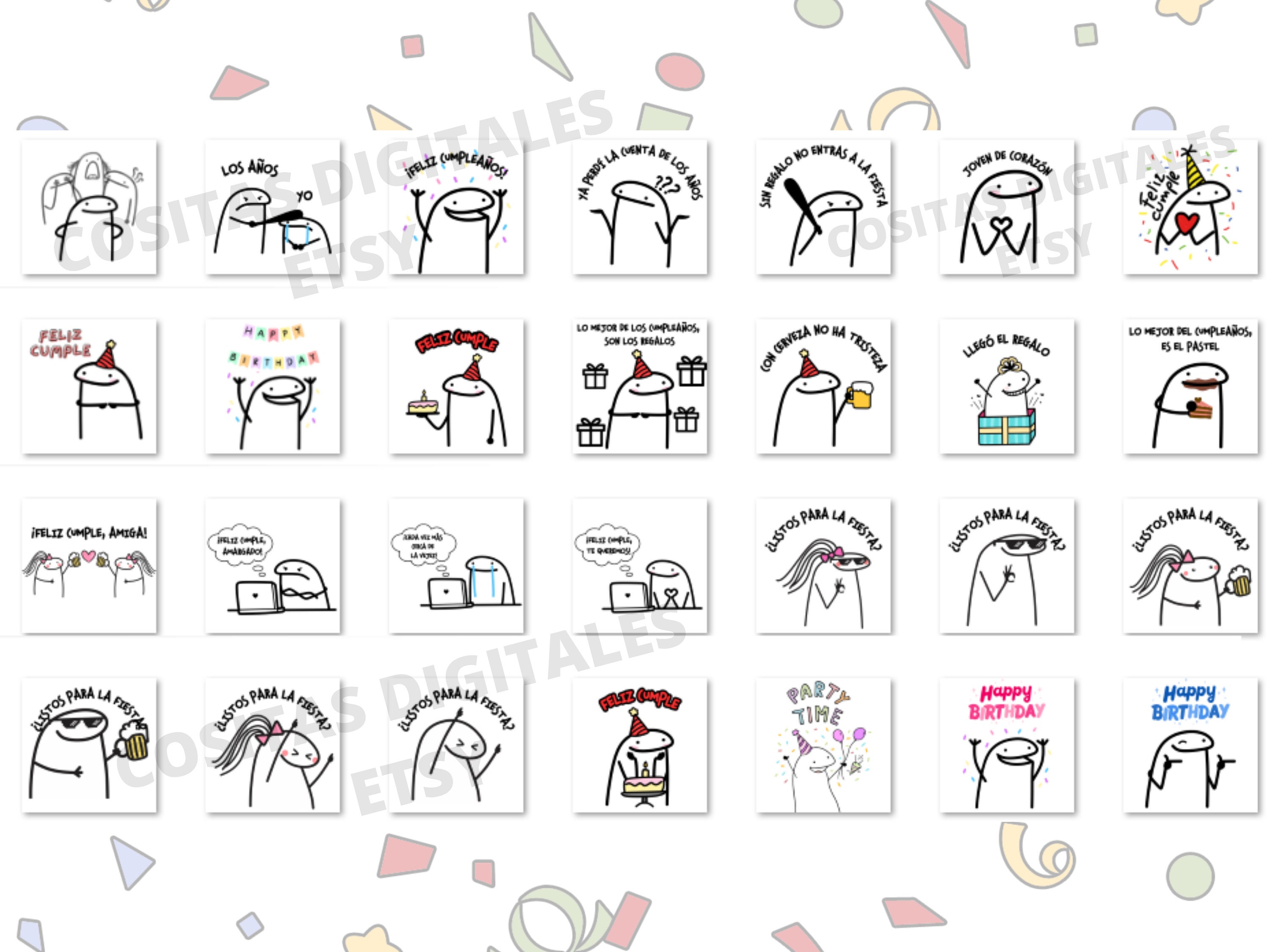 Bundle Flork Cumpleaños Birthday Fiesta Party 150 Cliparts - Etsy UK