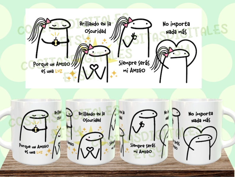 Flork Un Amigo Es Una Luz Brillando En La Oscuridad Día Del Amigo Taza ...