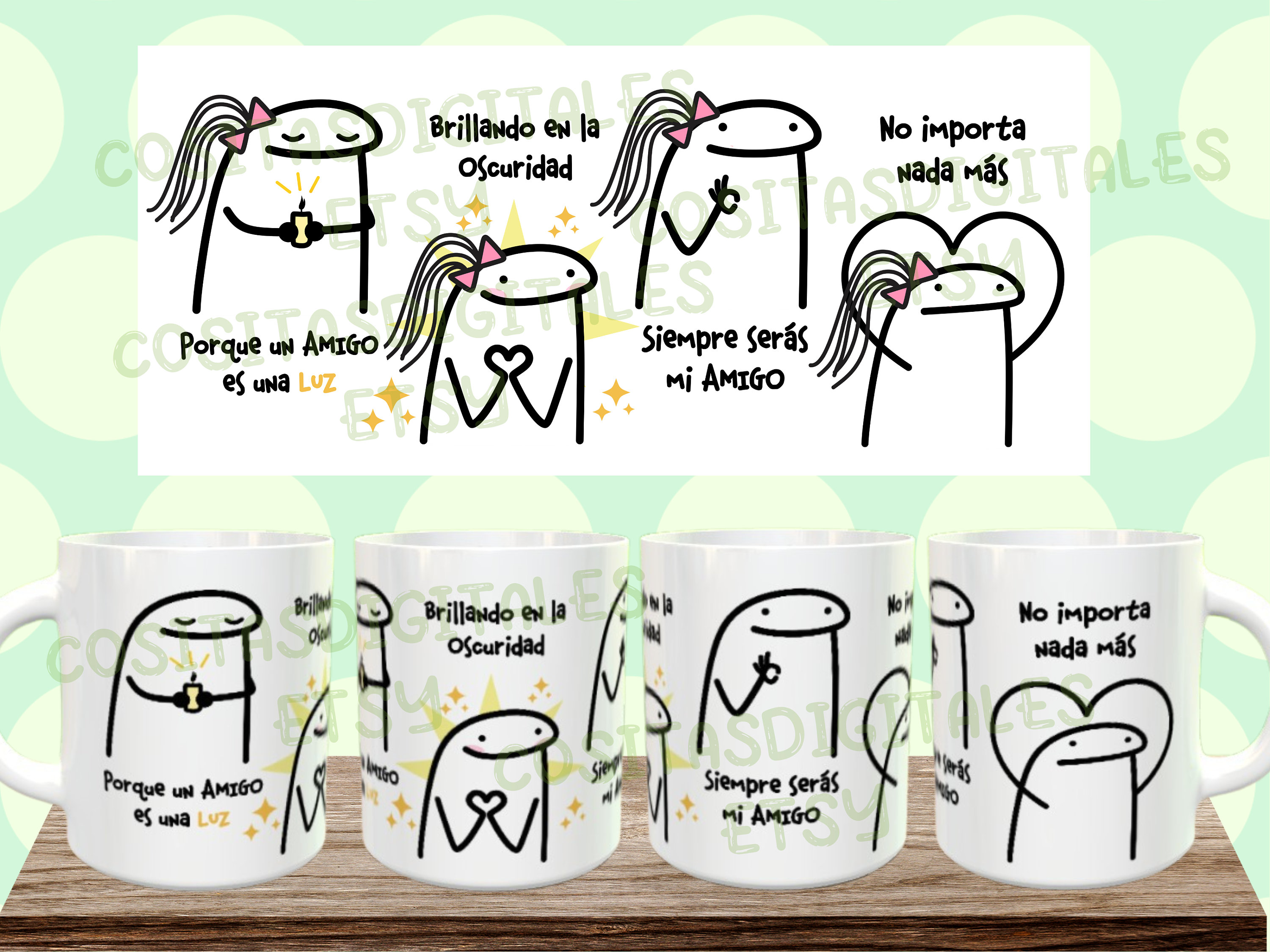 Flork Un Amigo es una luz brillando en la oscuridad Día del Amigo Taza ...