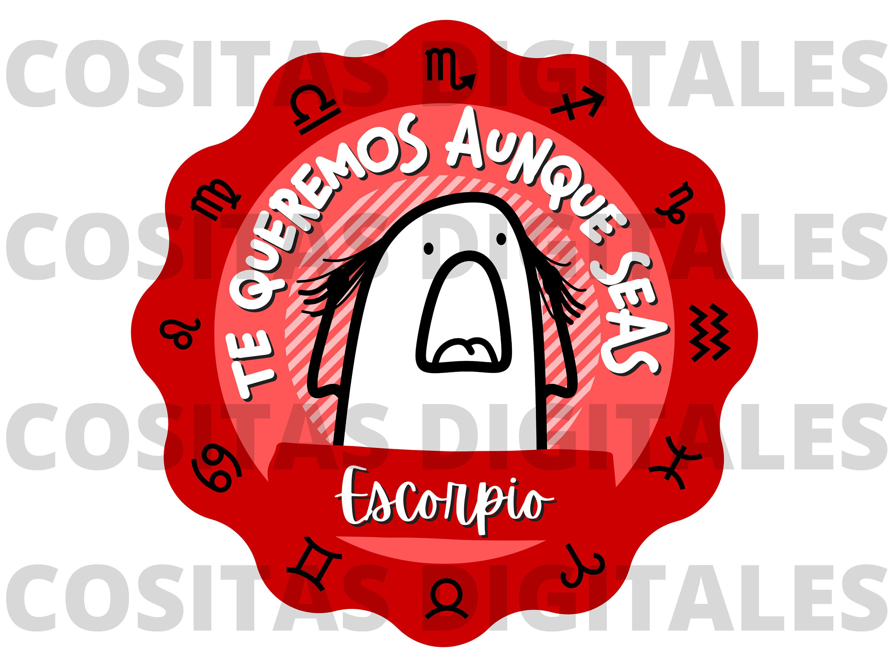 Flork Cake Topper Te Queremos Aunque Seas Escorpio Signo