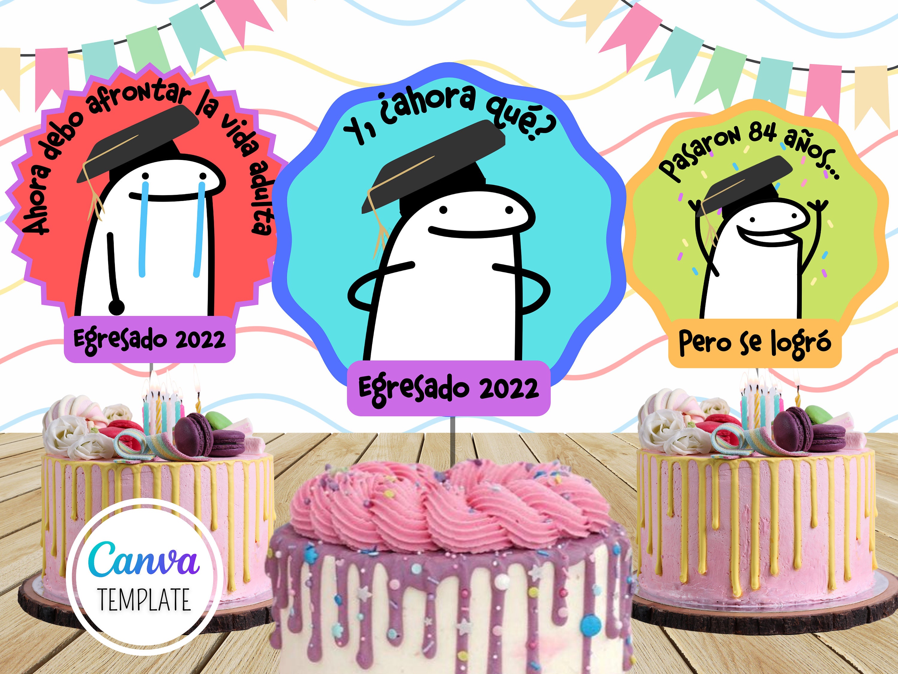 Flork 5 Diseños Cake Topper Graduacion Egresados Prepa - Etsy Finland