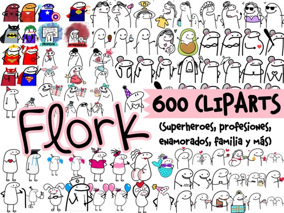 Super Bundle Flork 600 Cliparts Fonts Tags Tarjetas - Etsy