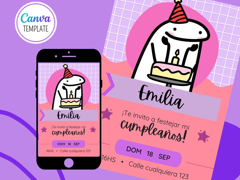 Kit De Fiesta Imprimible Editable Flork Rosa Invitacion Cake - Etsy Kit De Fiesta Imprimible Editable Flork Rosa Invitacion Cake - Etsy