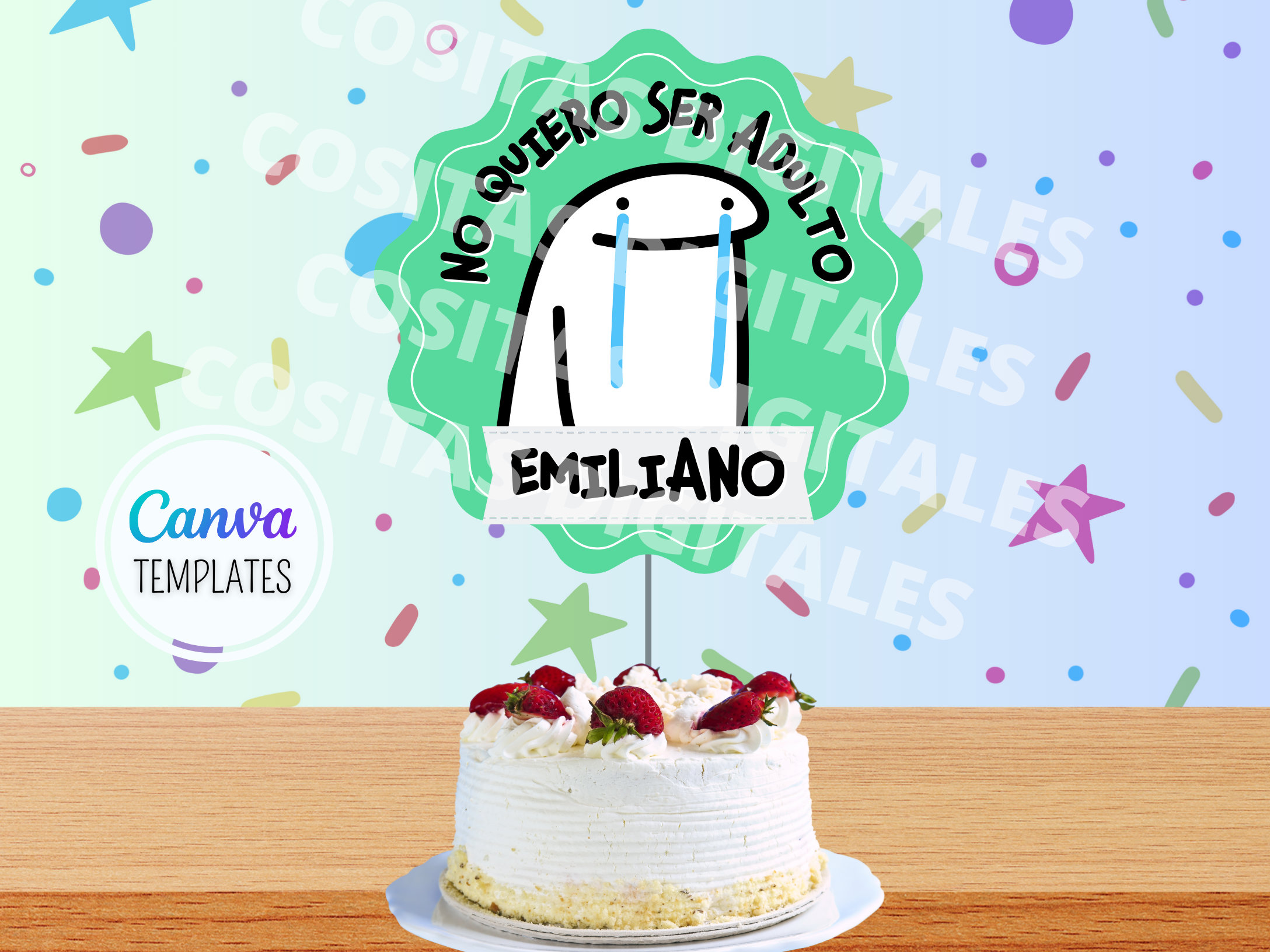 Mega Bundle 10 Cake Topper Editables Divertidos Funny MEME Feliz ...