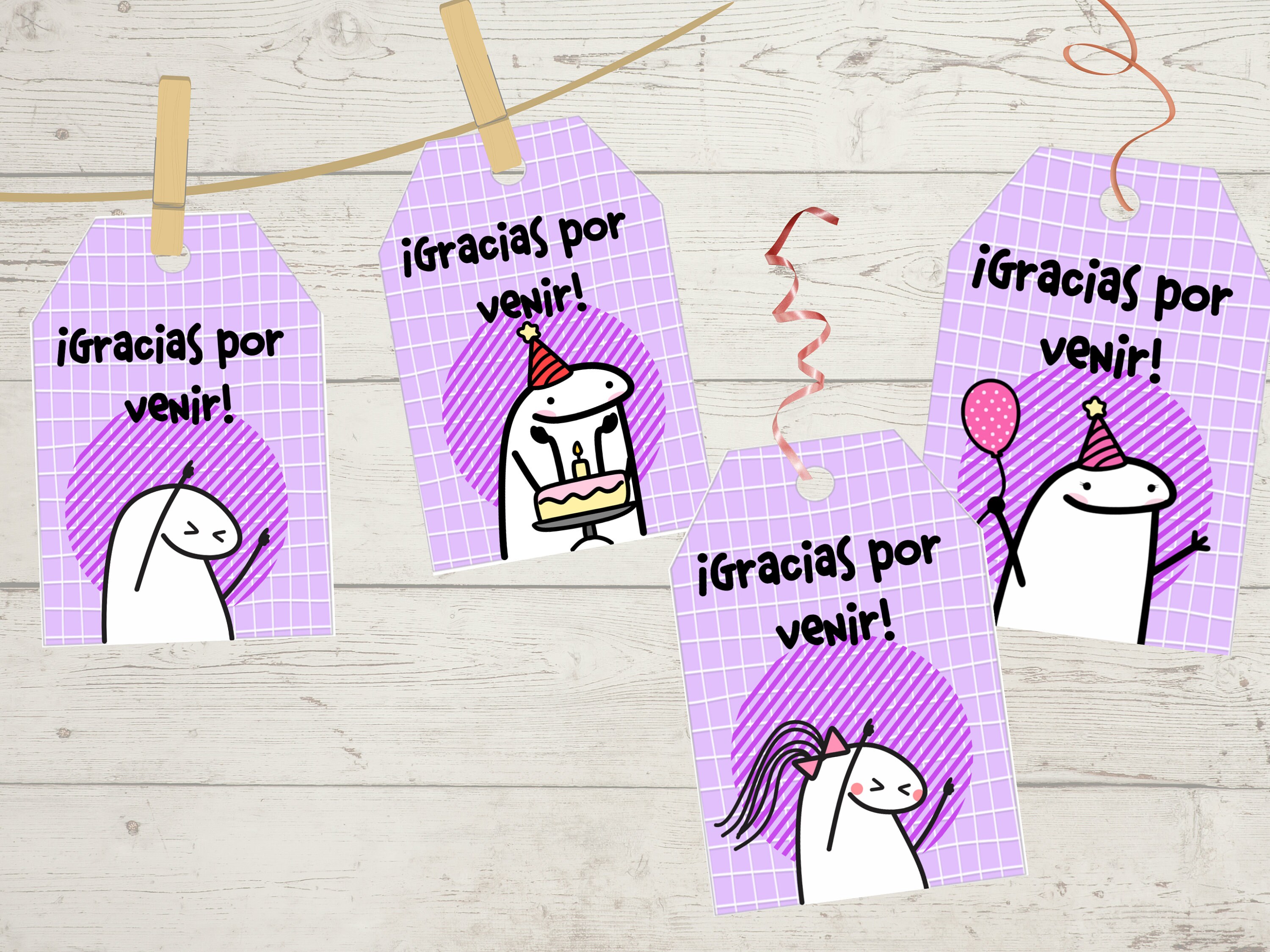 Kit de Fiesta Imprimible Editable Flork Rosa Invitacion Cake - Etsy España