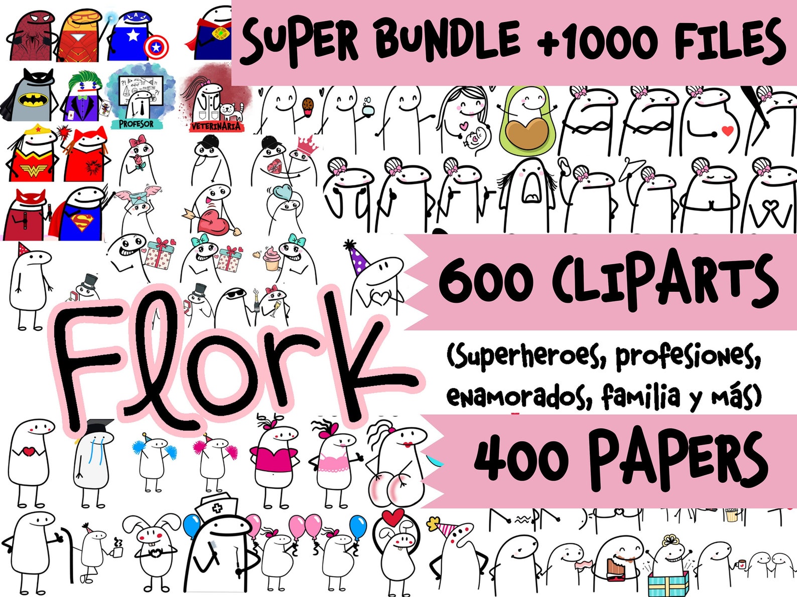 Mega Bundle Flork 1000 Archivos Files Cliparts PNG Papeles - Etsy México
