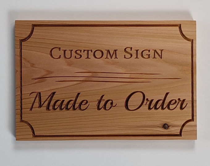 Custom Engraved Wood Sign, Cedar - Etsy