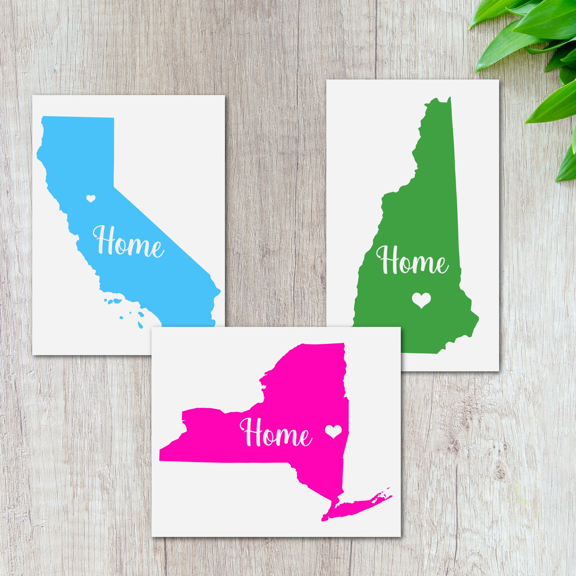 Home State Decals Heart Home Colorful State Decal United - Etsy UK