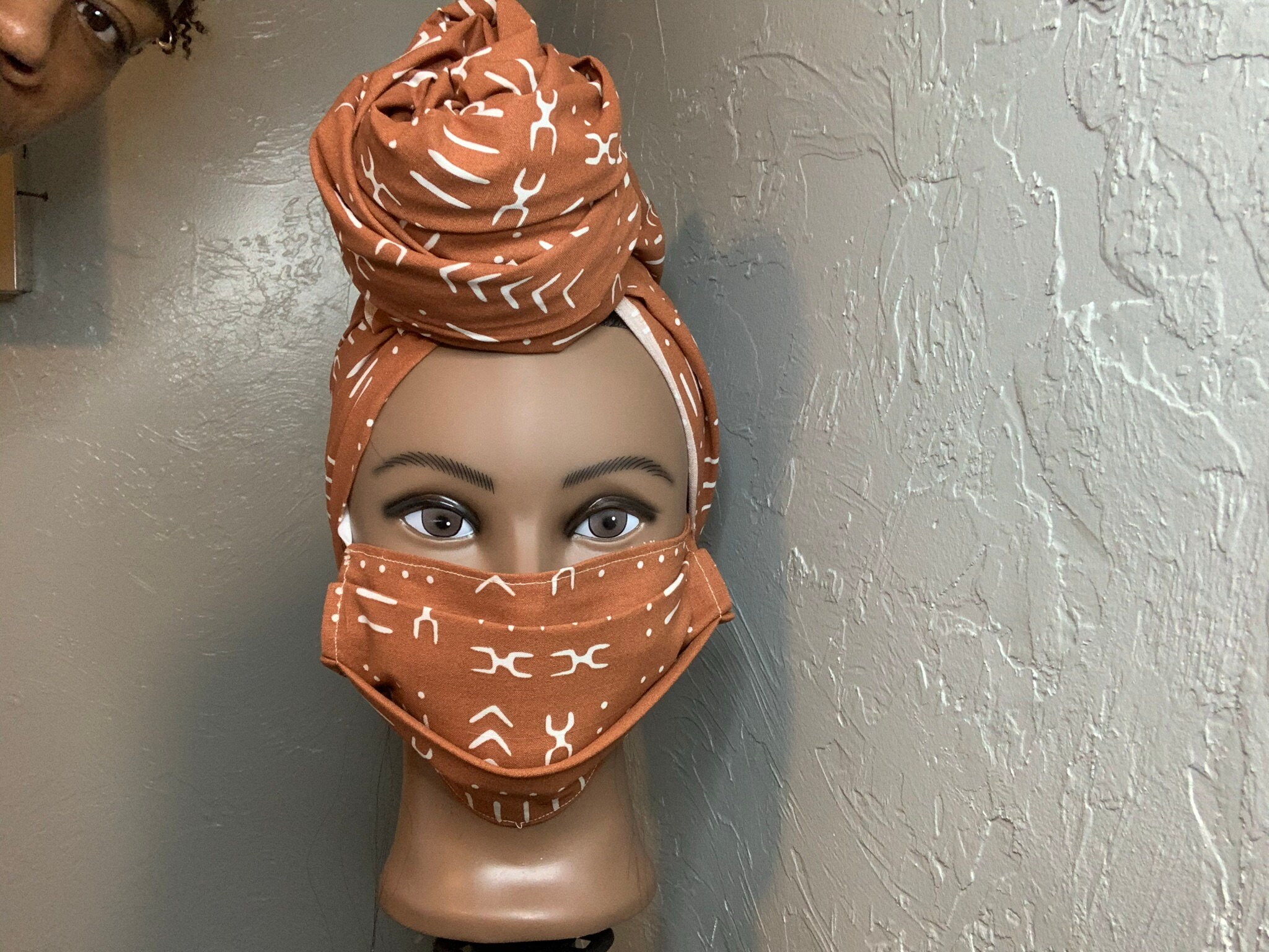 Womens Head-wrap and Mask Set - Etsy