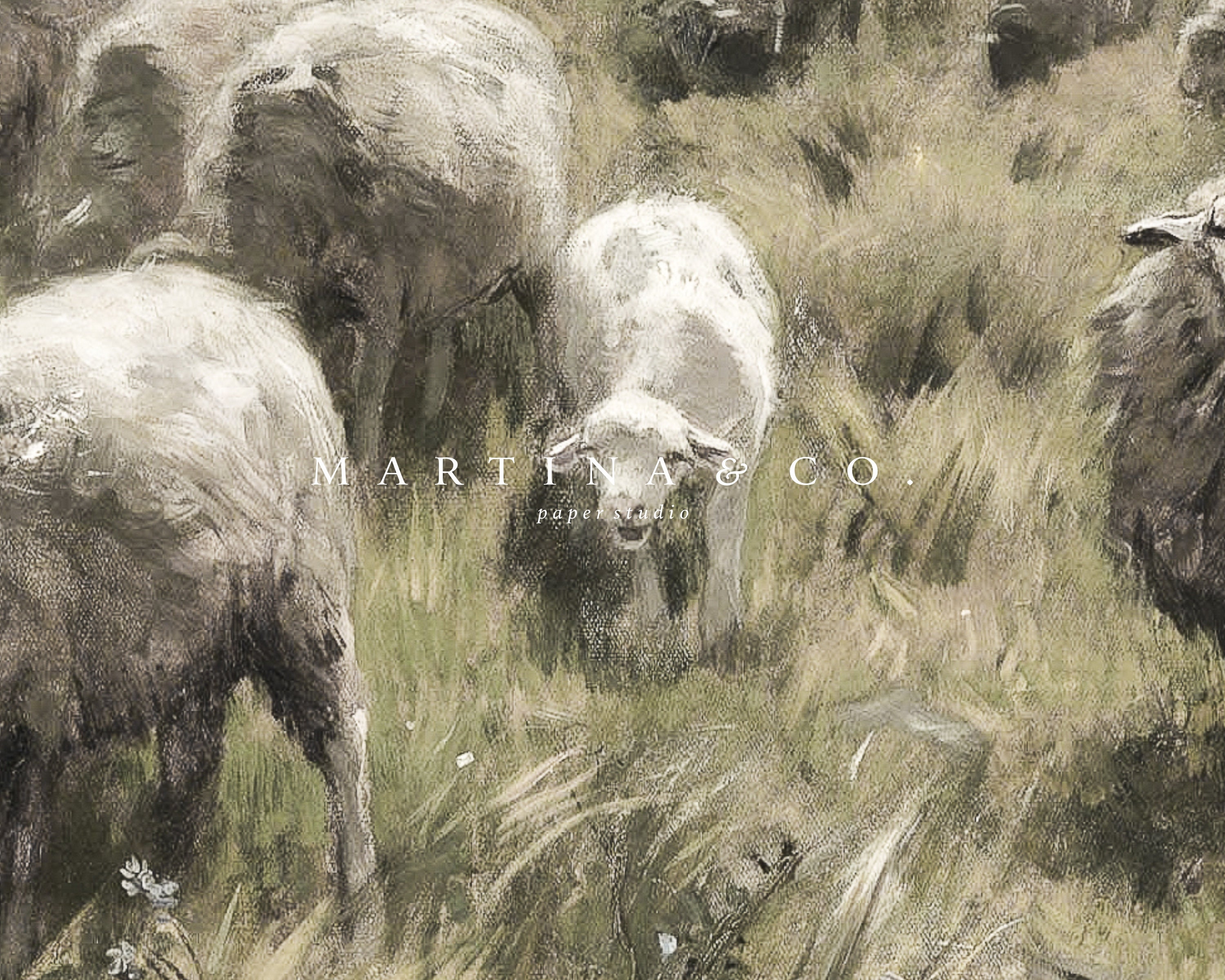 Herding the Flock Vintage Painting Digital PRINTABLE Wall - Etsy