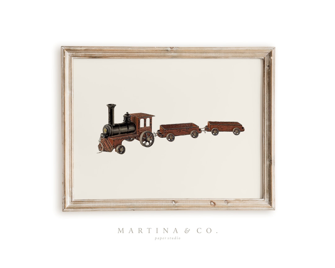 Toy Train | Vintage Painting | Digital PRINTABLE Wall Art - Etsy